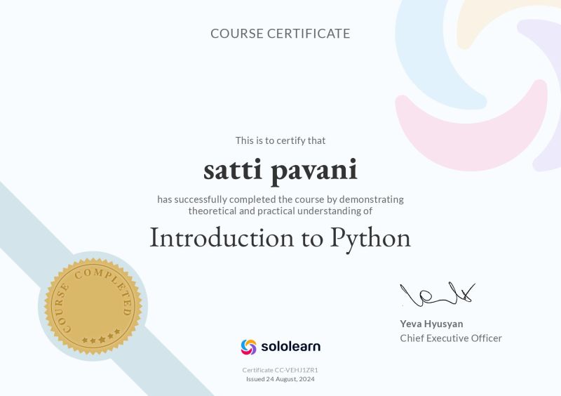 satti pavani on LinkedIn: #python #sololearn satti pavani on LinkedIn: #python #sololearn