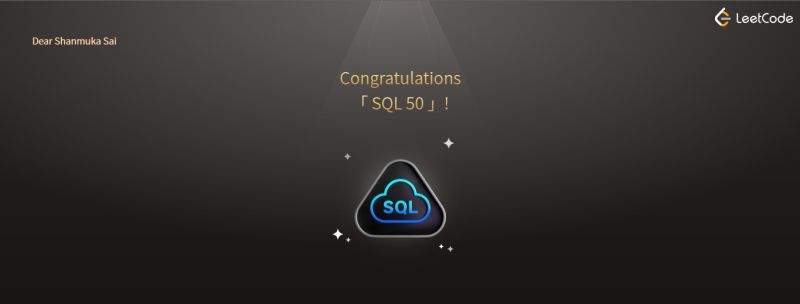 #leetcode #sql #badgeunlocked #dataanalytics #problemsolving | Shanmuka sai #leetcode #sql #badgeunlocked #dataanalytics #problemsolving | Shanmuka sai