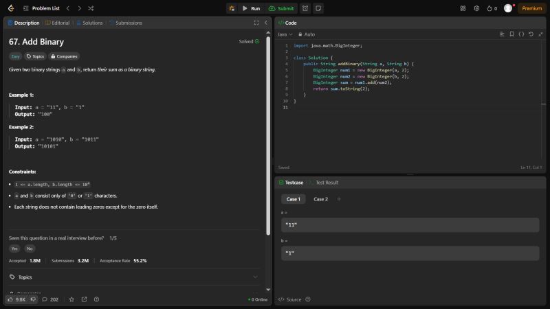#100daysofcode #java #binary #leetcode #problemsolving #dsa ... #100daysofcode #java #binary #leetcode #problemsolving #dsa ...