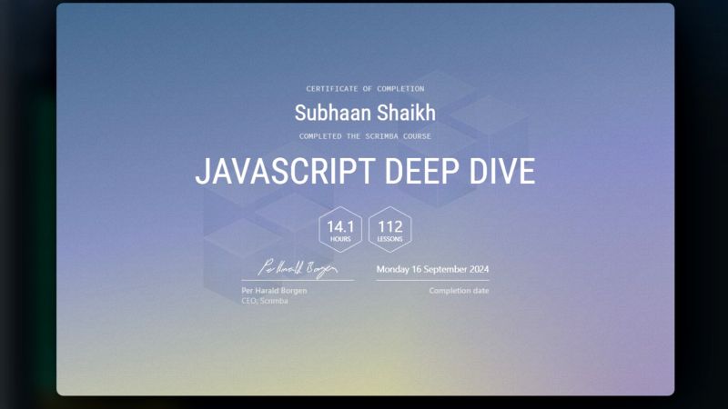 Subhaan Shaikh on LinkedIn: #javascript #webdevelopment #continuouslearning Subhaan Shaikh on LinkedIn: #javascript #webdevelopment #continuouslearning