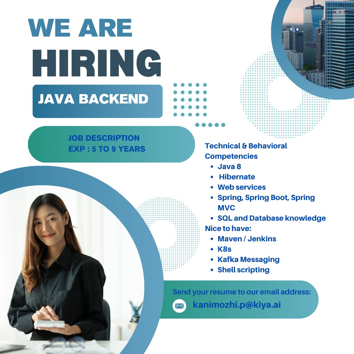 🚀 We're Hiring: Java Backend Developers! | kanimozhi Pugazhenthi 🚀 We're Hiring: Java Backend Developers! | kanimozhi Pugazhenthi