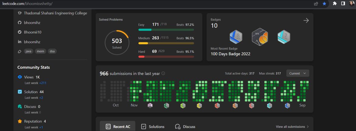 Bhoomi Shetty on LinkedIn: #leetcode #dsa #consistency #problemsolving ... Bhoomi Shetty on LinkedIn: #leetcode #dsa #consistency #problemsolving ...
