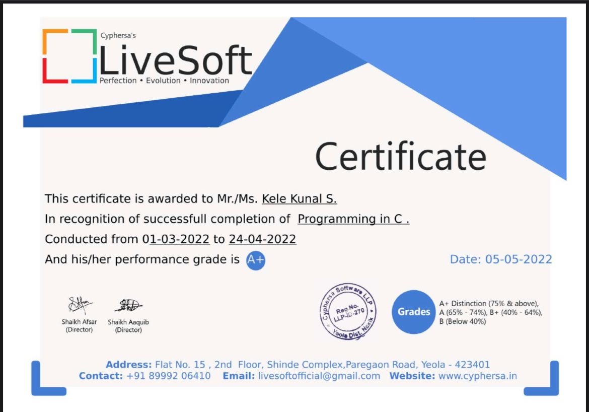 Kunal Kele on LinkedIn: #cprogramming #connections Kunal Kele on LinkedIn: #cprogramming #connections