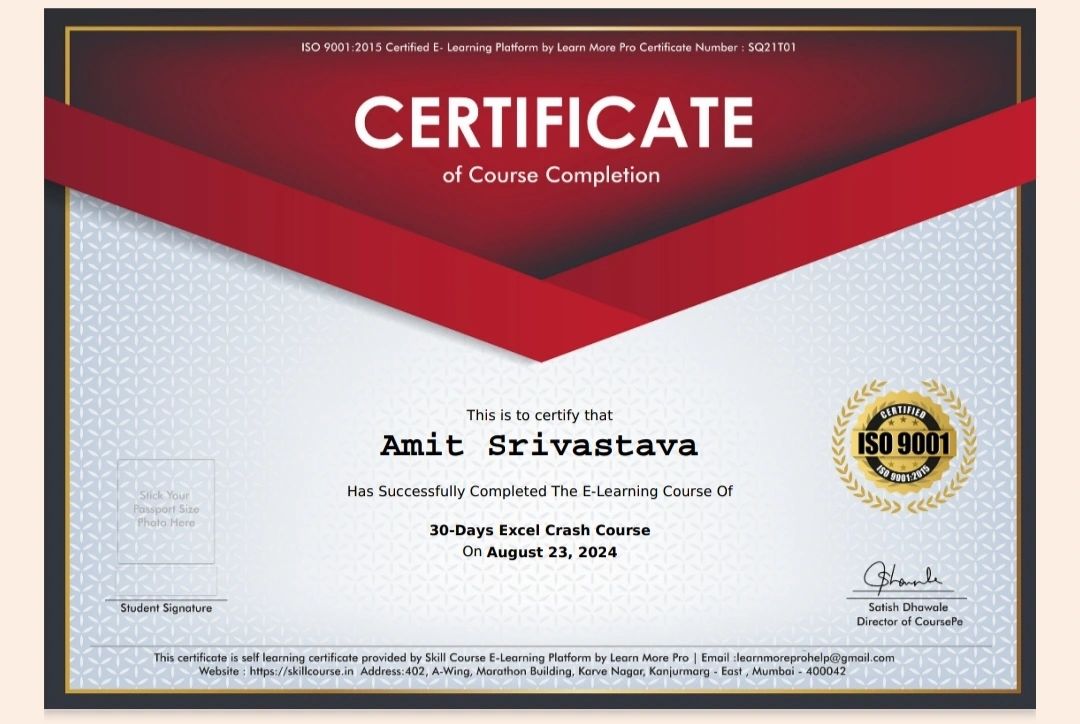 Amit Srivastava on LinkedIn: completed .... Amit Srivastava on LinkedIn: completed ....