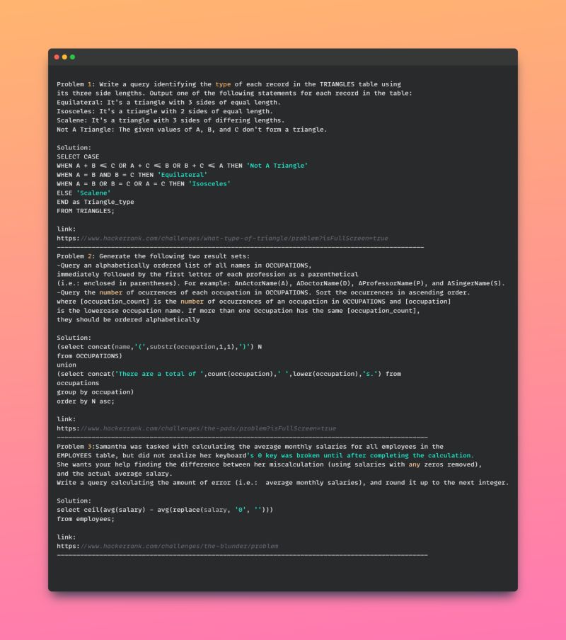 Shilpa Arya on LinkedIn: #hackerrank #sqlqueries #sql #hackerrank #help ... Shilpa Arya on LinkedIn: #hackerrank #sqlqueries #sql #hackerrank #help ...