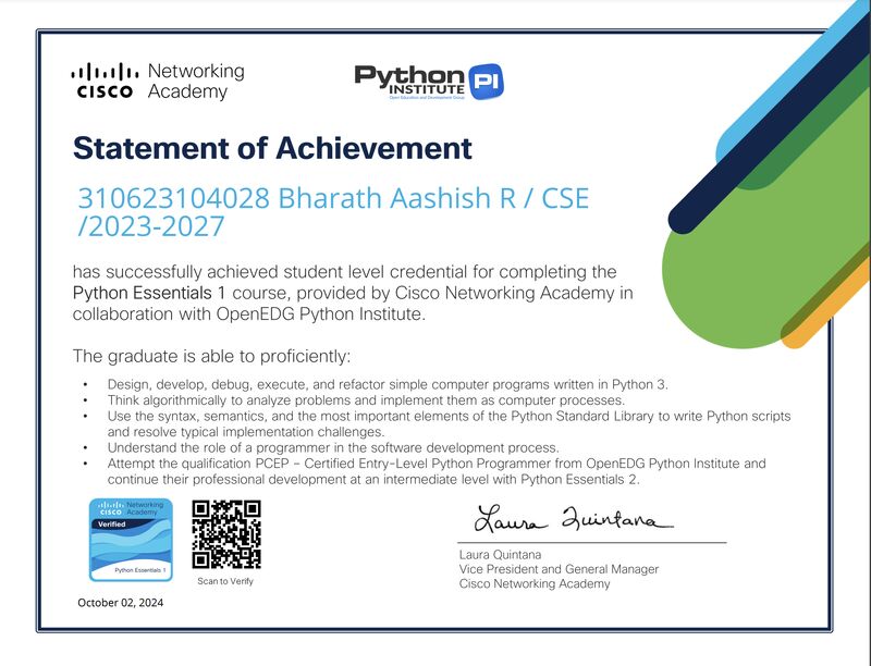 Bharath Aashish on LinkedIn: #python #cisco #programming # ... Bharath Aashish on LinkedIn: #python #cisco #programming # ...