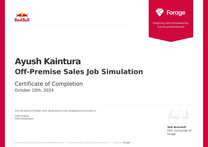 Ayush Kaintura on LinkedIn: I just completed Red Bull Off-Premise Sales ... Ayush Kaintura on LinkedIn: I just completed Red Bull Off-Premise Sales ...