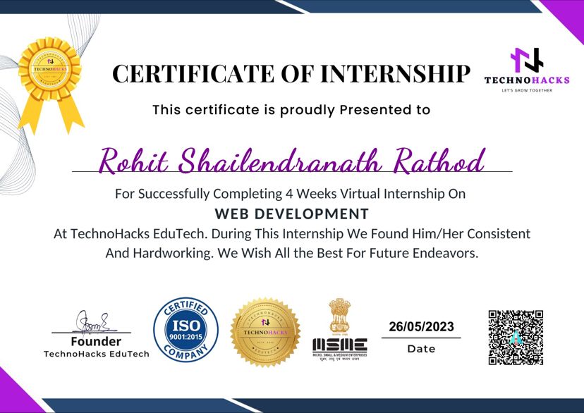 Rohit Rathod on LinkedIn: #internship #webdevelopment Rohit Rathod on LinkedIn: #internship #webdevelopment