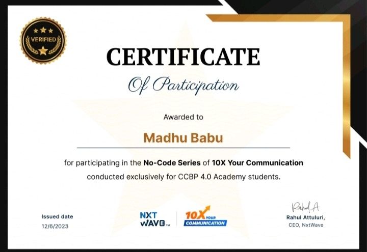 Uradi Madhu on LinkedIn: #nxtwave #ccbp #communicationskills Uradi Madhu on LinkedIn: #nxtwave #ccbp #communicationskills