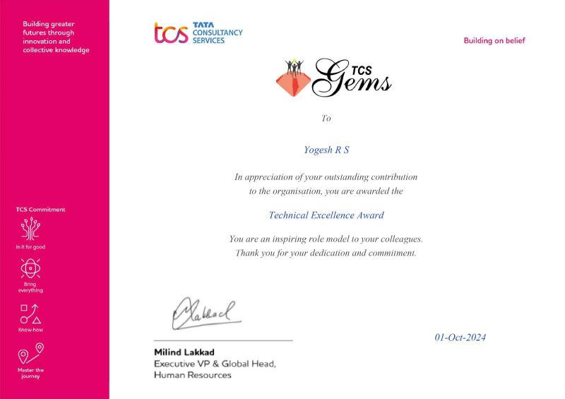 Yogesh RS on LinkedIn: #tcs #technicalexcellence #angular #grateful Yogesh RS on LinkedIn: #tcs #technicalexcellence #angular #grateful