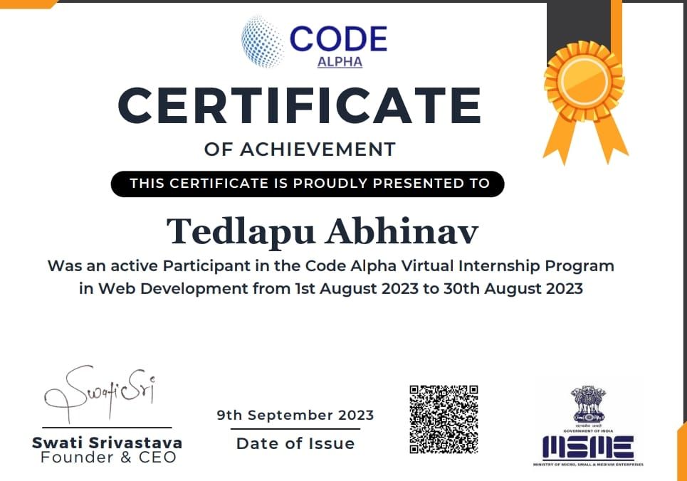 #codealpha #html #css #js #javascript | Abhinav Tedlapu #codealpha #html #css #js #javascript | Abhinav Tedlapu