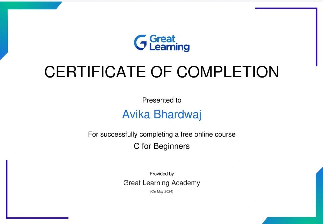 Avika Bhardwaj on LinkedIn: #cprogramming #continuouslearning Avika Bhardwaj on LinkedIn: #cprogramming #continuouslearning