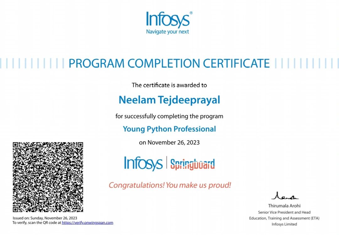 Neelam Tejdeeprayal on LinkedIn: # A Certification series Neelam Tejdeeprayal on LinkedIn: # A Certification series