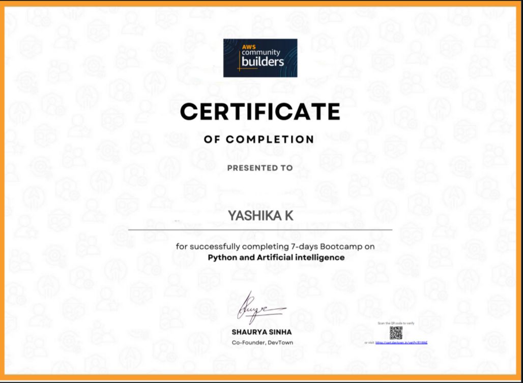 Yashika Kannan on LinkedIn: #amazoncommunitybuilder #certification # ... Yashika Kannan on LinkedIn: #amazoncommunitybuilder #certification # ...