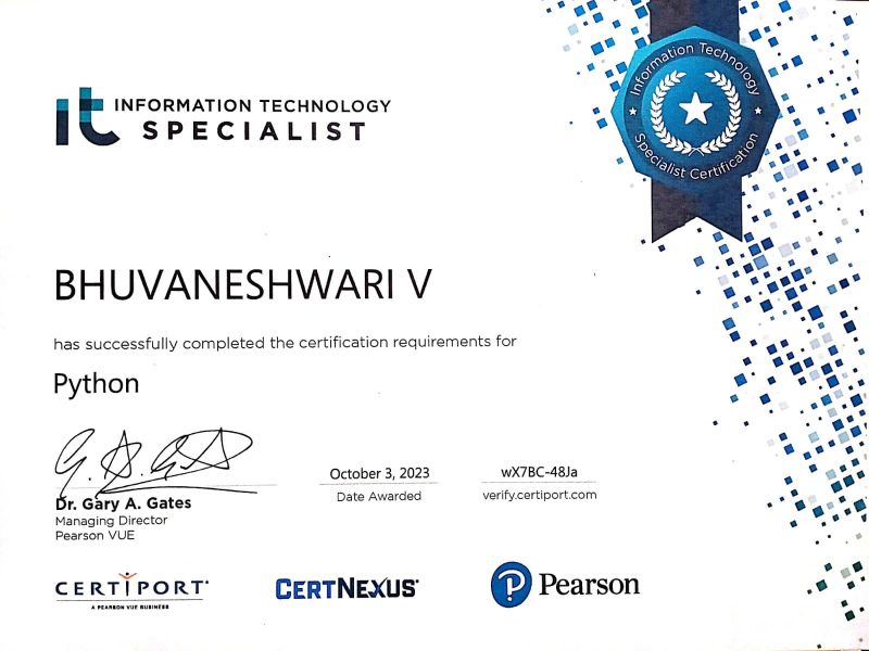 Bhuvana V on LinkedIn: #python #certification #learning #programming # ... Bhuvana V on LinkedIn: #python #certification #learning #programming # ...