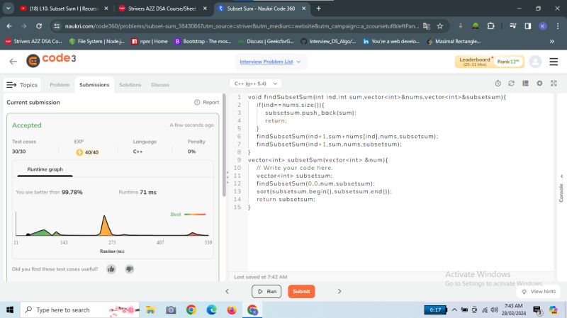 Kalki Dang on LinkedIn: #dsa #subsetsum #recursion #algorithm # ... Kalki Dang on LinkedIn: #dsa #subsetsum #recursion #algorithm # ...