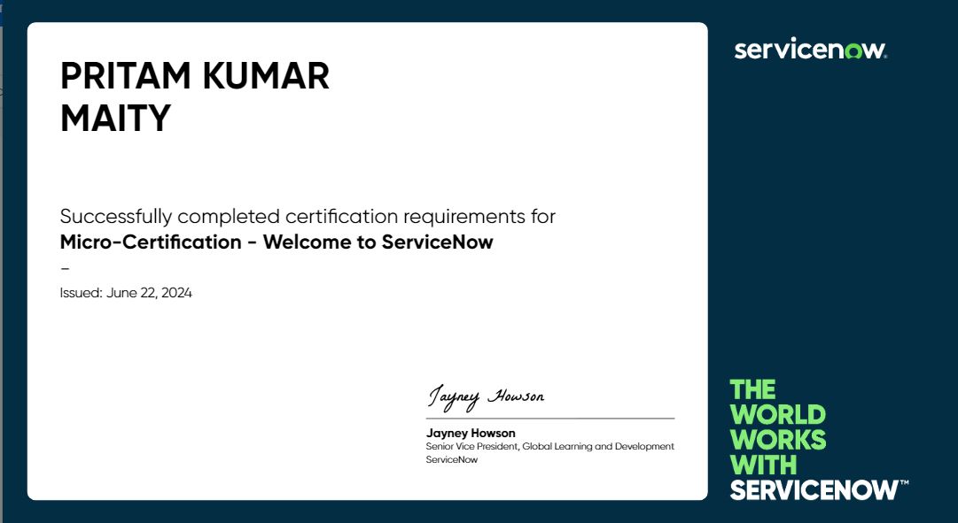 Pritam Kumar Maity on LinkedIn: #connections #servicenow #certification ... Pritam Kumar Maity on LinkedIn: #connections #servicenow #certification ...