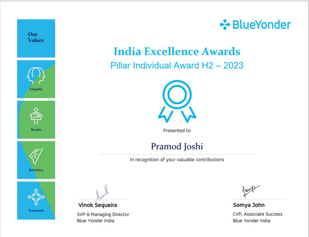 Pramod J on LinkedIn: #blueyonder Pramod J on LinkedIn: #blueyonder
