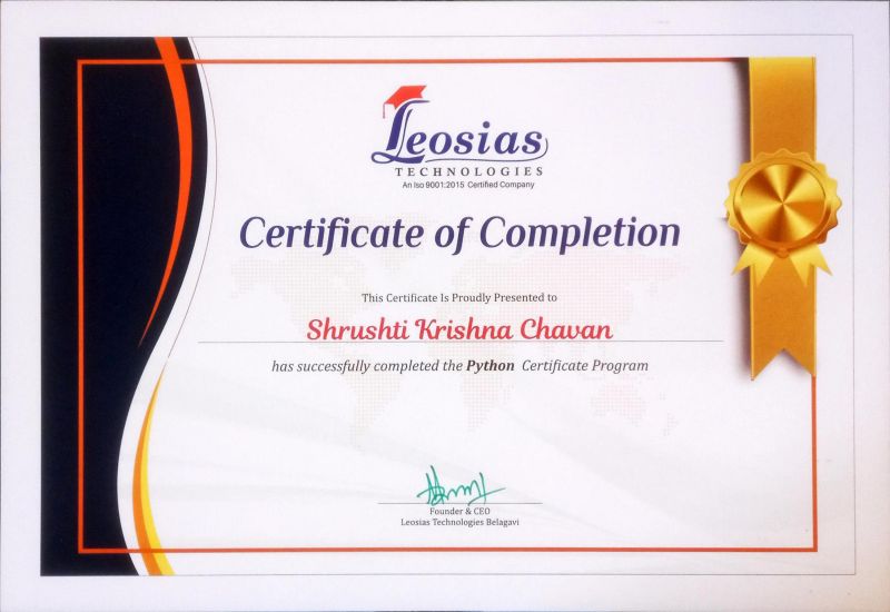 Shrushti Chavan on LinkedIn: #python #programming #certificateprogram # ... Shrushti Chavan on LinkedIn: #python #programming #certificateprogram # ...