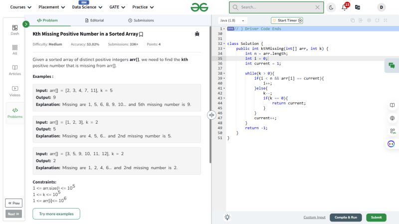 #160gfg #dsa #binarysearch #greedyalgorithms #geeksforgeeks ... #160gfg #dsa #binarysearch #greedyalgorithms #geeksforgeeks ...