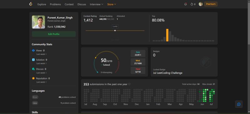 My 50+ Leetcode questions completed! | Puneet Kumar Singh posted on the ... My 50+ Leetcode questions completed! | Puneet Kumar Singh posted on the ...