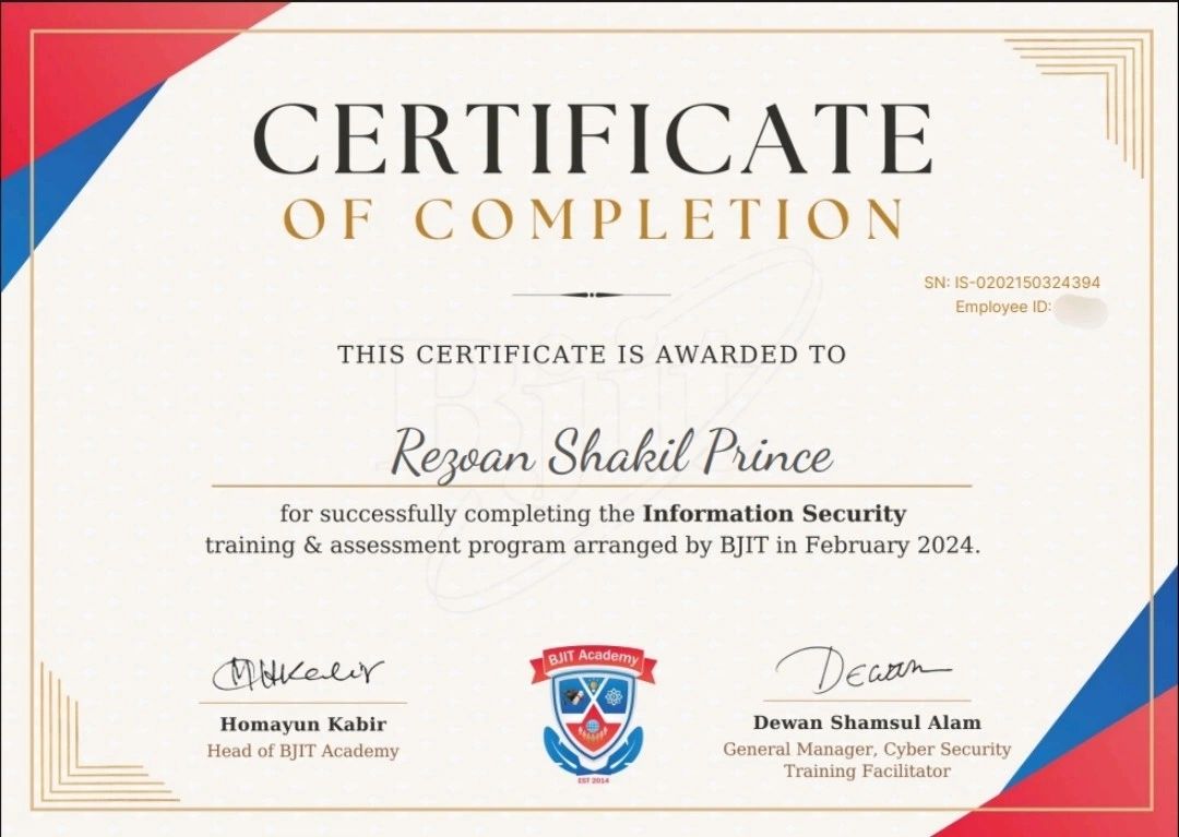 Rezoan Shakil Prince on LinkedIn: #informationsecurity #bjit Rezoan Shakil Prince on LinkedIn: #informationsecurity #bjit