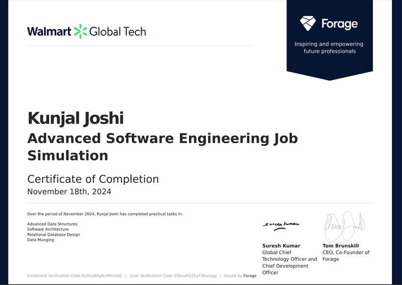 Kunjal Joshi on LinkedIn: #walmart #virtualinternship # ... Kunjal Joshi on LinkedIn: #walmart #virtualinternship # ...