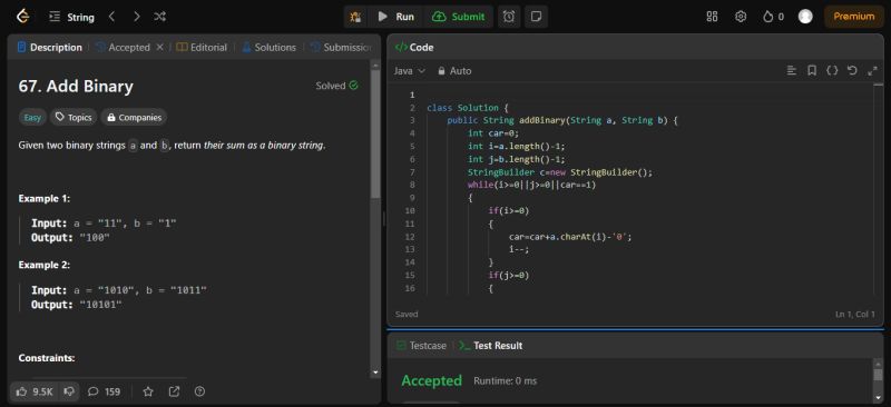 DHARSHANA S on LinkedIn: #100daysofcode #java #leetcode #binaryaddition ... DHARSHANA S on LinkedIn: #100daysofcode #java #leetcode #binaryaddition ...