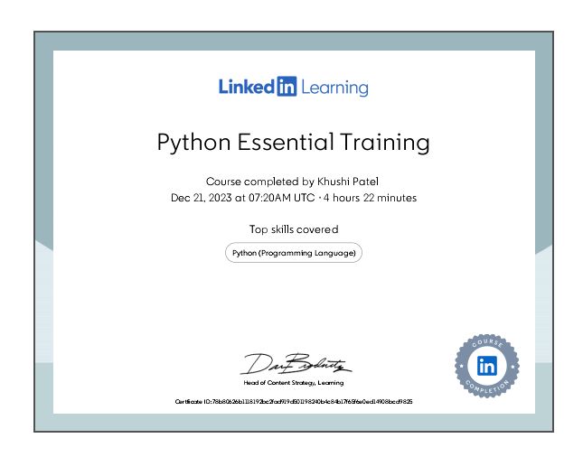 Khushi Patel on LinkedIn: #python Khushi Patel on LinkedIn: #python