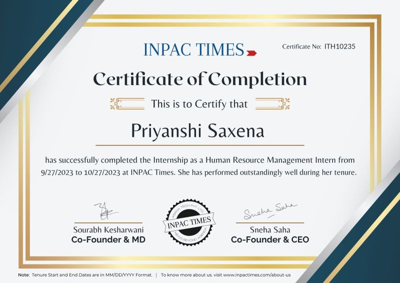 #certificationcompletion #gratefuljourney #inpactims | Priyanshi Saxena #certificationcompletion #gratefuljourney #inpactims | Priyanshi Saxena