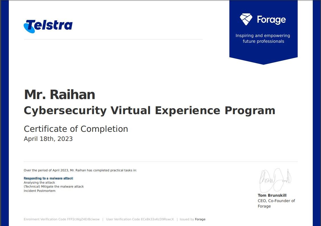 #cyberawareness #cybersecurity #analysing #virtualinternship… | Raihan ... #cyberawareness #cybersecurity #analysing #virtualinternship… | Raihan ...