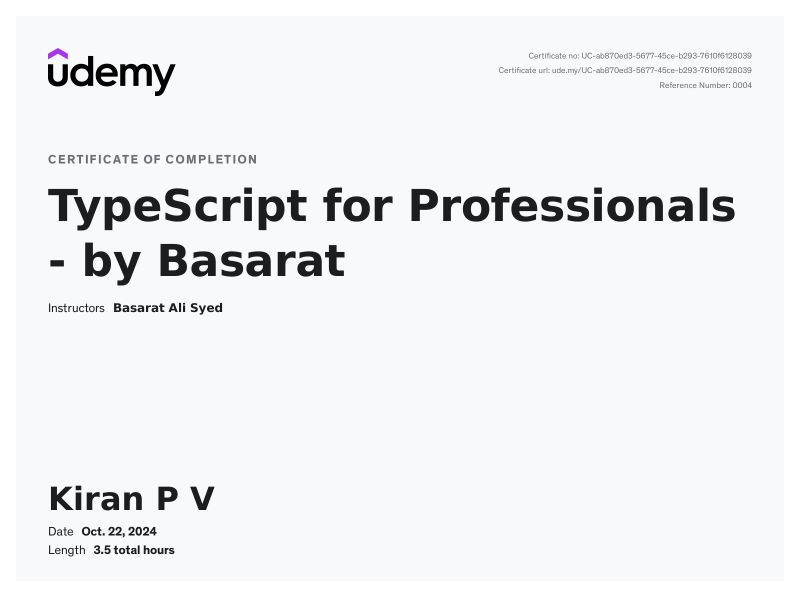PV Kiran on LinkedIn: #typescript #webdevelopment #learning PV Kiran on LinkedIn: #typescript #webdevelopment #learning