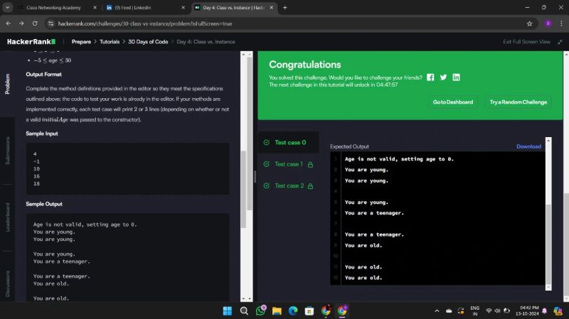 Vishwa N on LinkedIn: #30daysofcode #hackerrank #selfdevelopmemt Vishwa N on LinkedIn: #30daysofcode #hackerrank #selfdevelopmemt