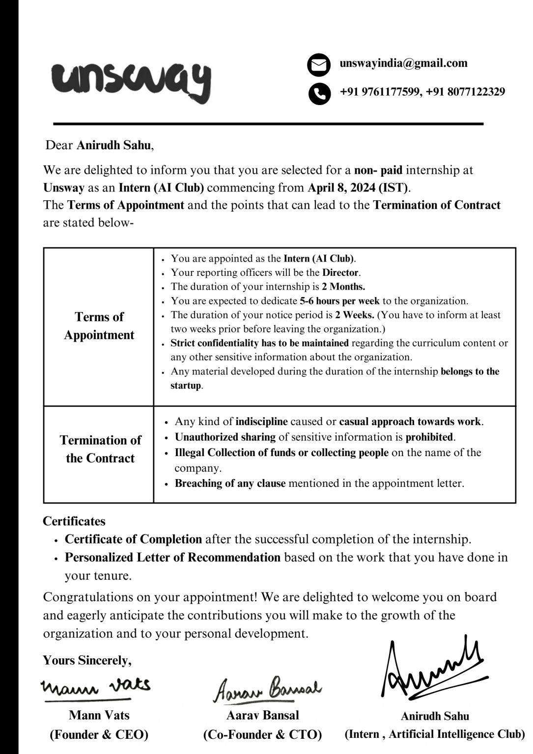 Anirudh Sahu on LinkedIn: #internship #ai #unsway #intern Anirudh Sahu on LinkedIn: #internship #ai #unsway #intern
