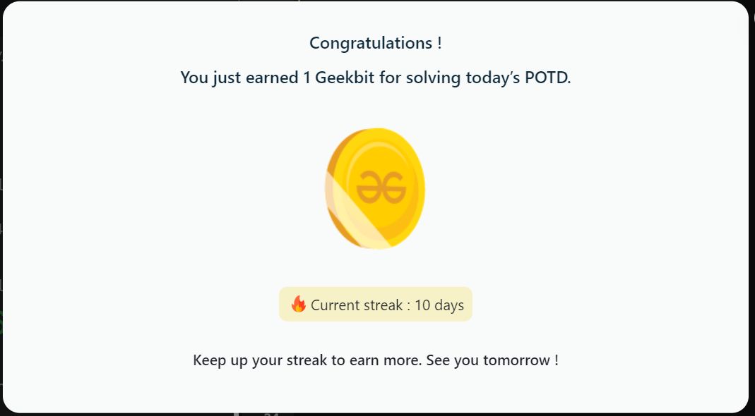 Day 10 of #100DaysOfCode: Solved GeeksforGeeks problem | Ganesh Shete ... Day 10 of #100DaysOfCode: Solved GeeksforGeeks problem | Ganesh Shete ...