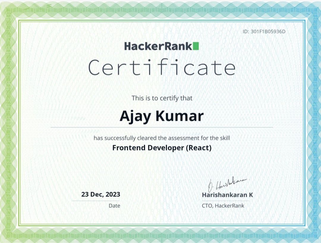 Ajay Kushwaha on LinkedIn: #hackerrank Ajay Kushwaha on LinkedIn: #hackerrank