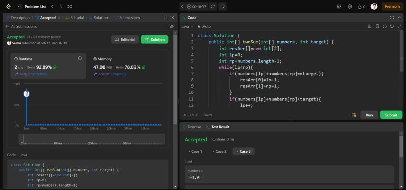 #leetcode #coding #twopointers #problemsolving #dsa #java… | SAAFIN #leetcode #coding #twopointers #problemsolving #dsa #java… | SAAFIN