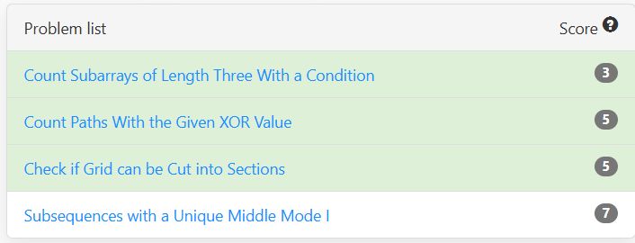 Aditya Surishetti on LinkedIn: Solved 3/4 LeetCode BiWeekly 146 1 ... Aditya Surishetti on LinkedIn: Solved 3/4 LeetCode BiWeekly 146 1 ...