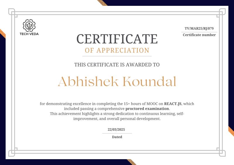 #reactjs #certification #webdevelopment #continuouslearning | Abhishek ... #reactjs #certification #webdevelopment #continuouslearning | Abhishek ...