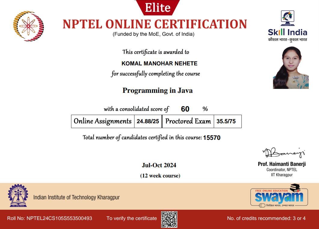 Komal Nehete on LinkedIn: #nptel #iitkharagpur #nptel #nptel # ... Komal Nehete on LinkedIn: #nptel #iitkharagpur #nptel #nptel # ...