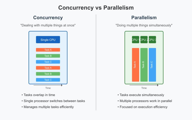 Node.js: Concurrency or Parallelism? First, let’s simplify these two ... Node.js: Concurrency or Parallelism? First, let’s simplify these two ...