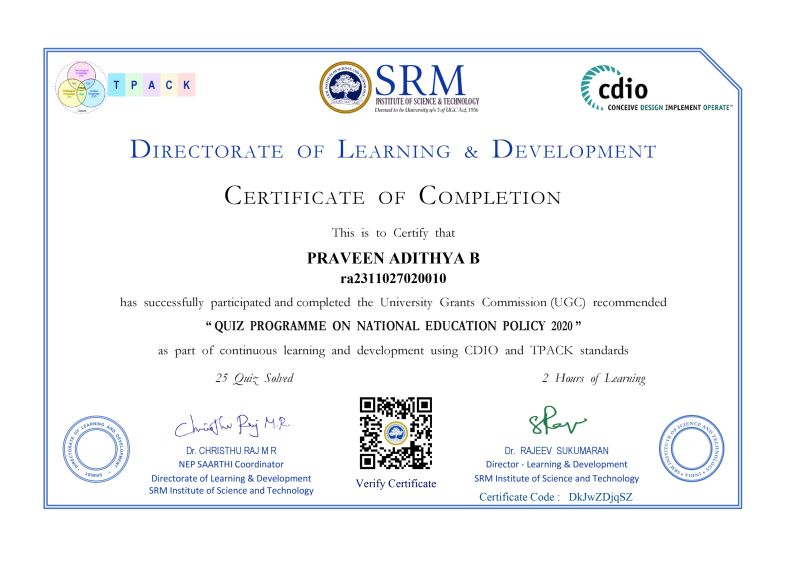 Praveen Adithya B on LinkedIn: #education #learning #certification # ... Praveen Adithya B on LinkedIn: #education #learning #certification # ...