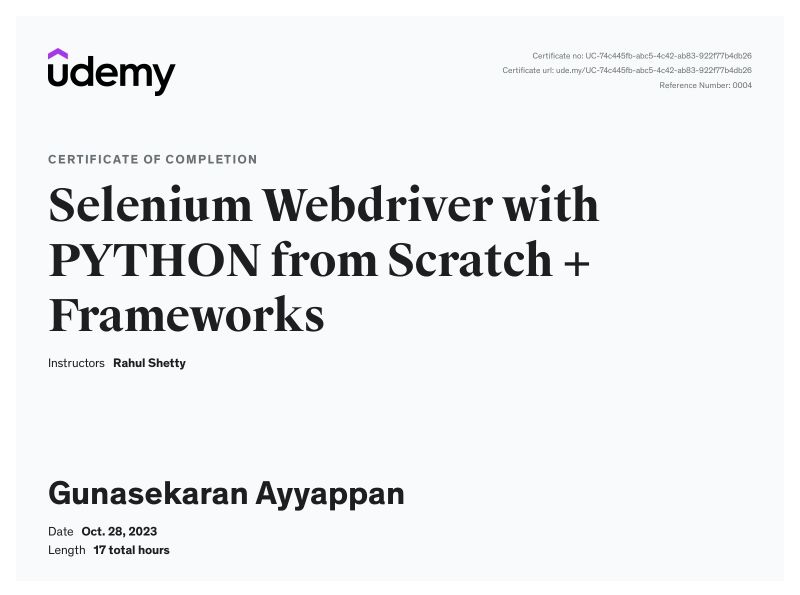 #qatesting #automationtesting #pythonautomation | Ayyappan Gunasekaran #qatesting #automationtesting #pythonautomation | Ayyappan Gunasekaran