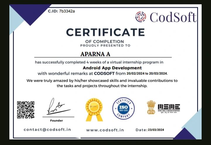 APARNA ANNADURAI on LinkedIn: #codsoft APARNA ANNADURAI on LinkedIn: #codsoft