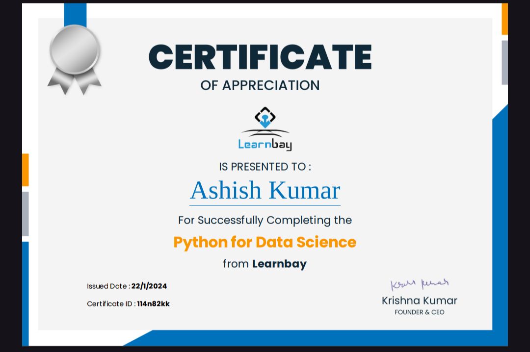 Ashish Kumar on LinkedIn: #python #learnbay Ashish Kumar on LinkedIn: #python #learnbay