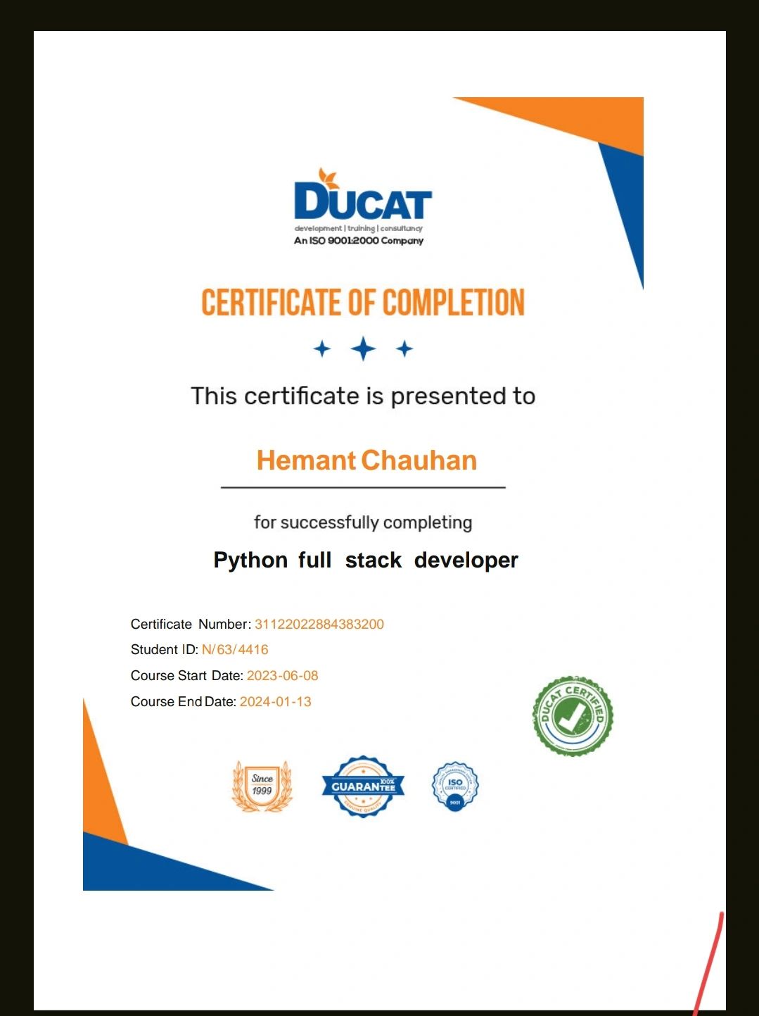 Hemant Chauhan on LinkedIn: #ducat #noida #python #django #reactjs # ... Hemant Chauhan on LinkedIn: #ducat #noida #python #django #reactjs # ...
