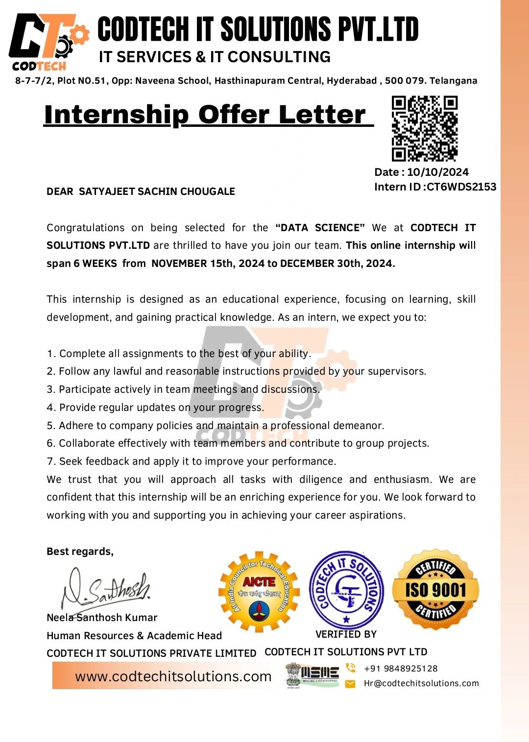 Satyajeet Chougale on LinkedIn: #datascience #codtechsolutions #internship Satyajeet Chougale on LinkedIn: #datascience #codtechsolutions #internship