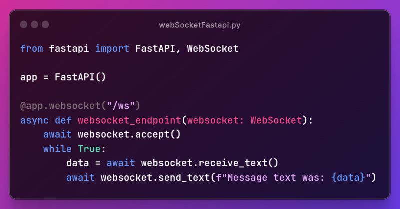 Mixomate on LinkedIn: #fastapi #websocketmagic Mixomate on LinkedIn: #fastapi #websocketmagic