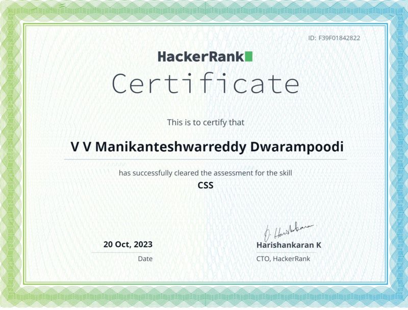 Manikanteshwarreddy Dwarampoodi on LinkedIn: Thank you HQL EduTech.. Manikanteshwarreddy Dwarampoodi on LinkedIn: Thank you HQL EduTech..