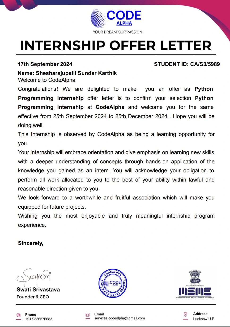 Sundar Karthik on LinkedIn: #internship #codealpha #pythonprogramming # ... Sundar Karthik on LinkedIn: #internship #codealpha #pythonprogramming # ...